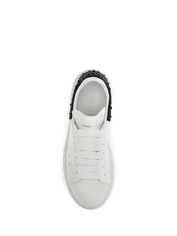 Alexander McQueen Oversized Sneakers With Crystal Embellished Suede Heel
