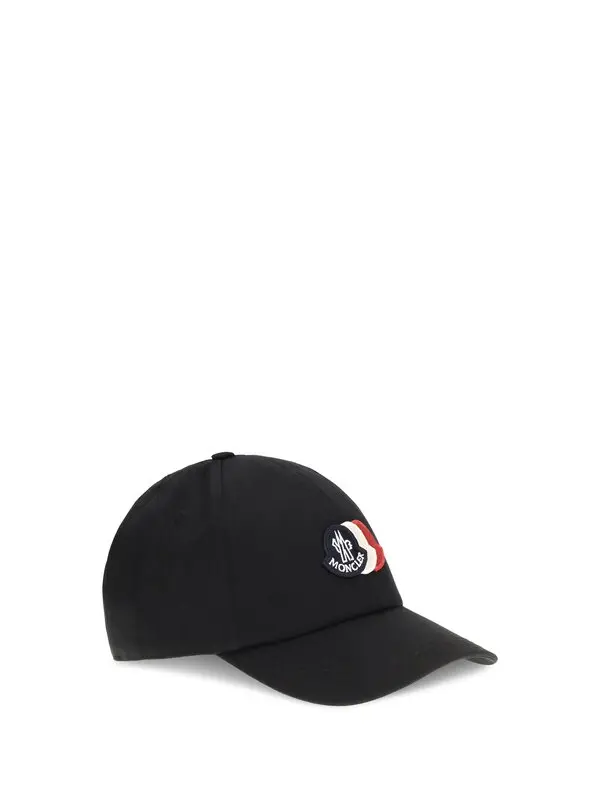 Moncler Baseball Cap With Tricolour Logo Applique