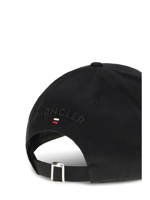 Moncler Baseball Cap With Tricolour Logo Applique