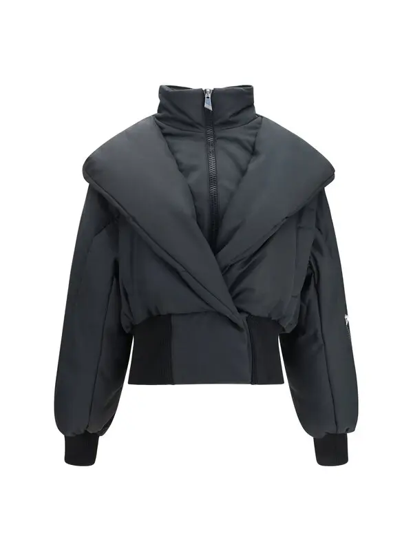 Attico Padded Shawl Collar Puffer Jacket - Black