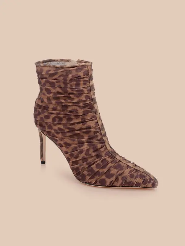 L'Agence Fulton Mesh Bootie - Leopard Mesh