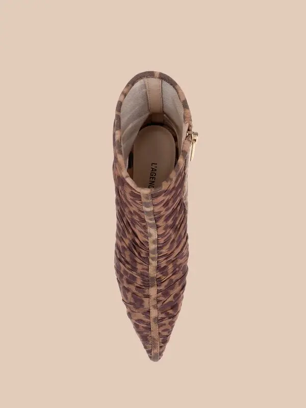 L'Agence Fulton Mesh Bootie - Leopard Mesh