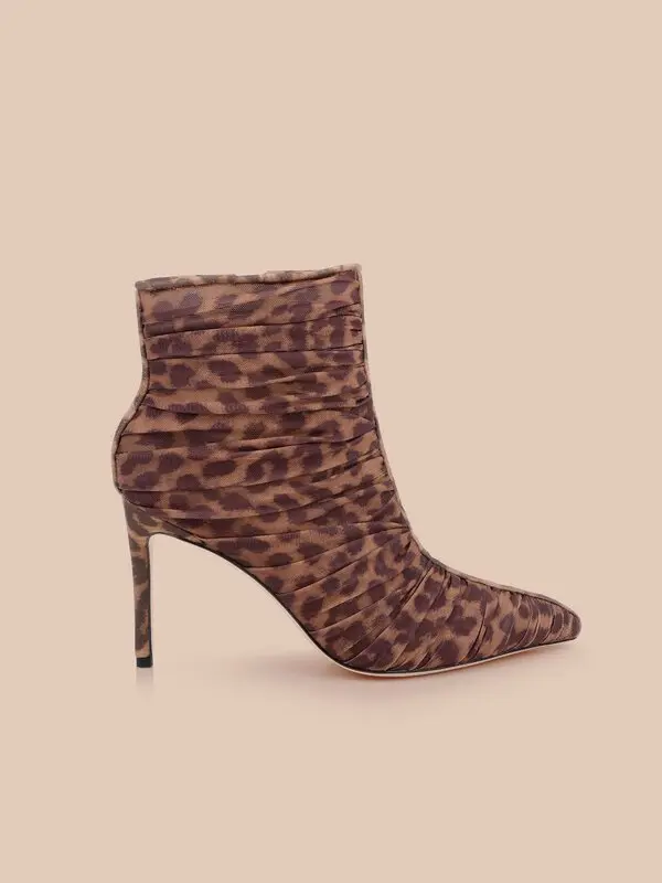 L'Agence Fulton Mesh Bootie - Leopard Mesh