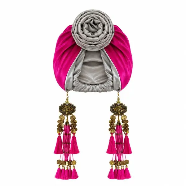 JULIA CLANCEY Edith Silk Dream Reversible Turban - Pink
