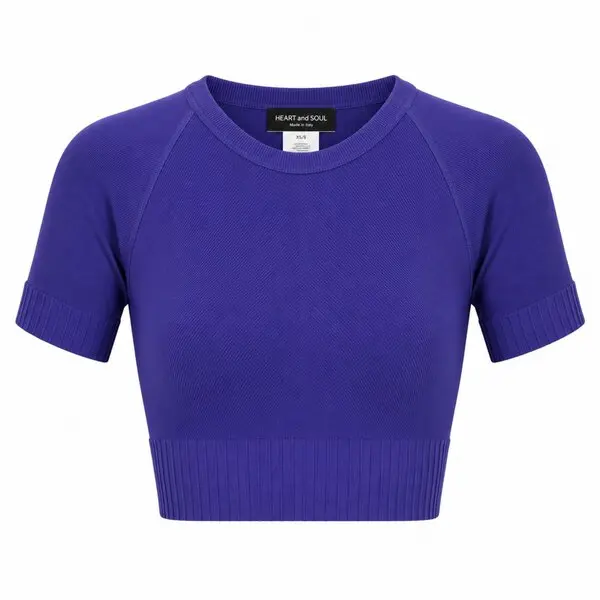HEART AND SOUL Amethyst Cross Activewear Crop Top