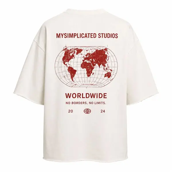 MYSIMPLICATED Neutrals / ® Worldwide Ivory Tee - Red