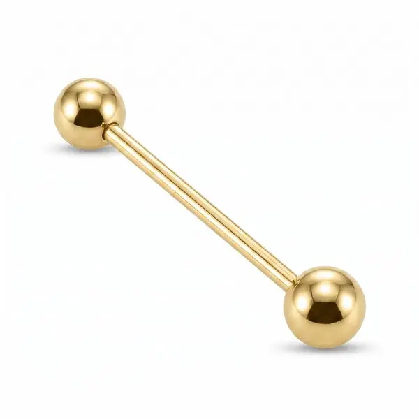 Zahav Jewelry 10k Solid Industrial Barbell