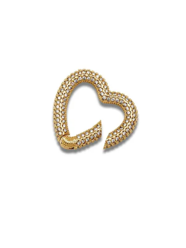 JAREDJAMIN Plated Heart Pavé Cubic Zirconia Clicker Clasp - Gold
