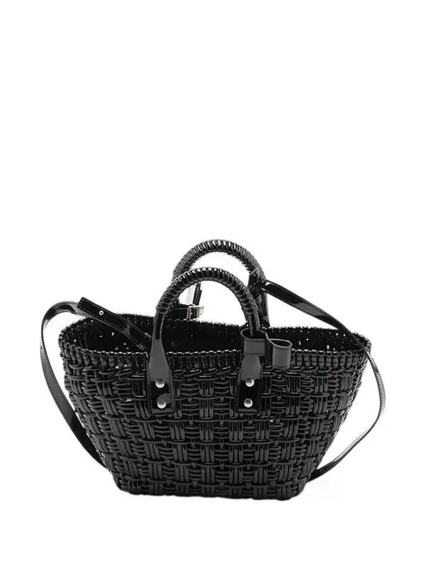 Balenciaga 2021-2026 Xs Faux Leather Bistro Basket Bag Satchel - Black