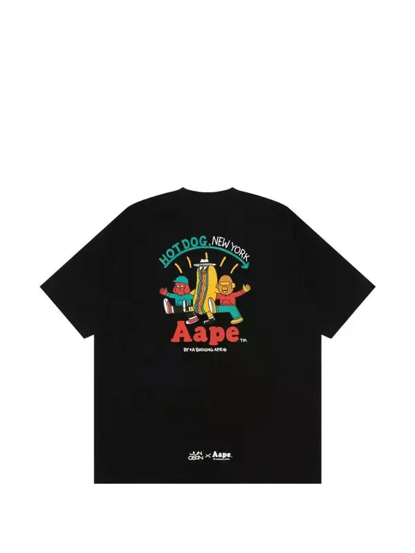 AAPE BY *A BATHING APE X Jun Oson Moonface Graphic-print T-shirt - Black