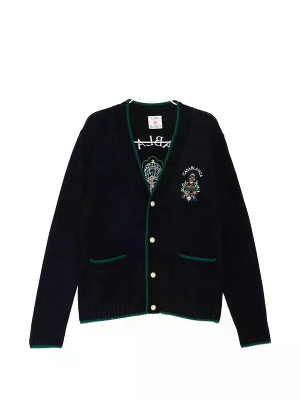 Casablanca Logo Embroidered Cardigan