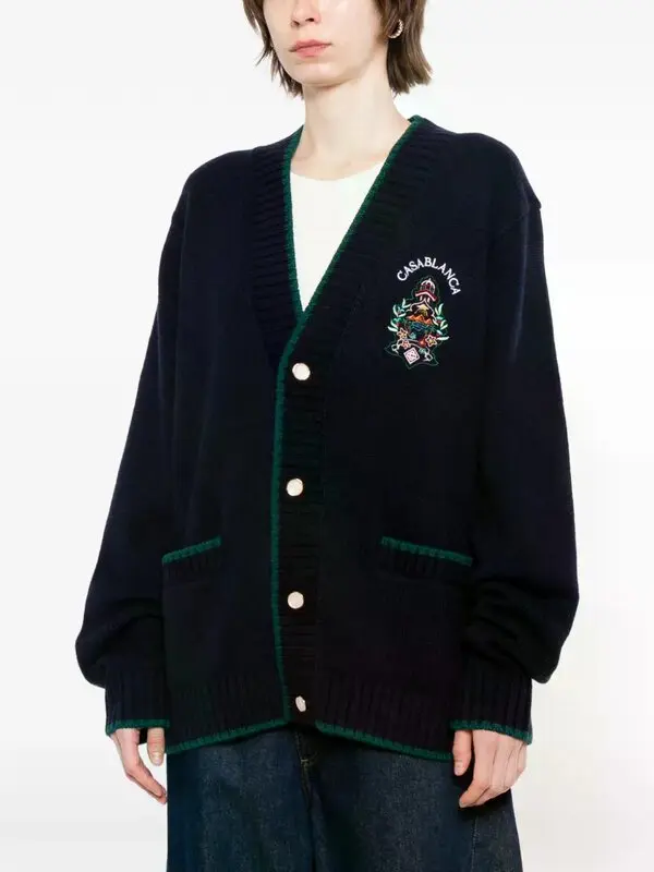 Casablanca Logo Embroidered Cardigan