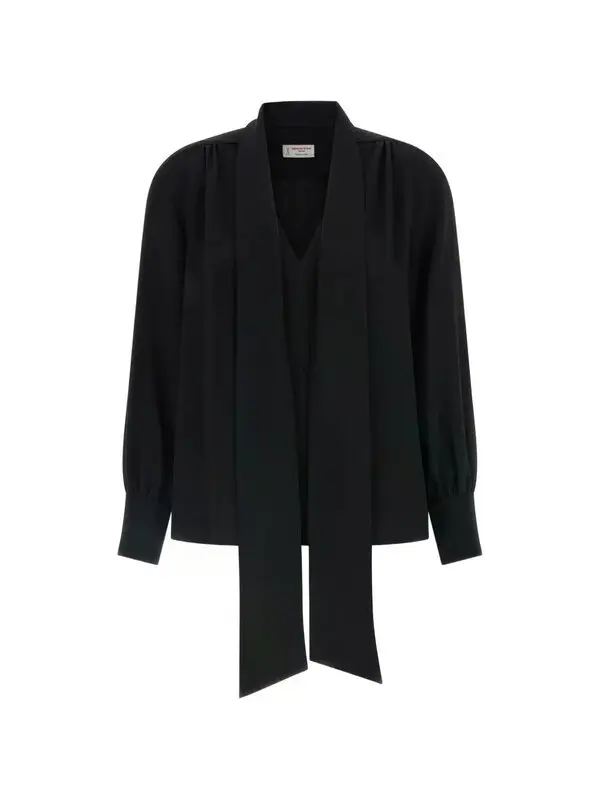 Alberto Biani Long Sleeve Blouse With Pussy-bow Collar