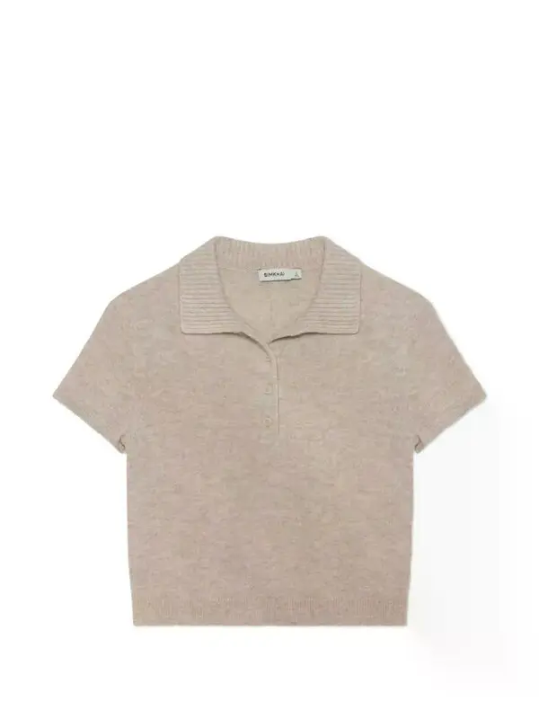 Simkhai Twila Short-sleeve Cashmere Polo Shirt