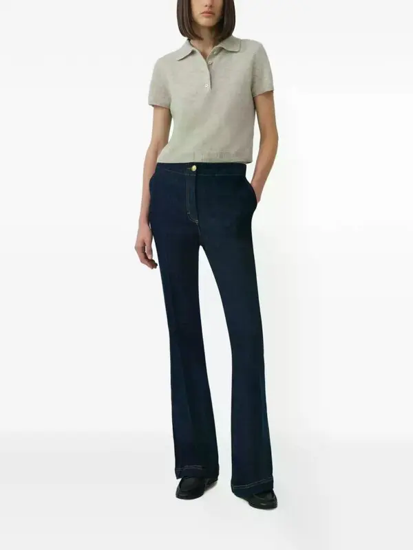 Simkhai Twila Short-sleeve Cashmere Polo Shirt
