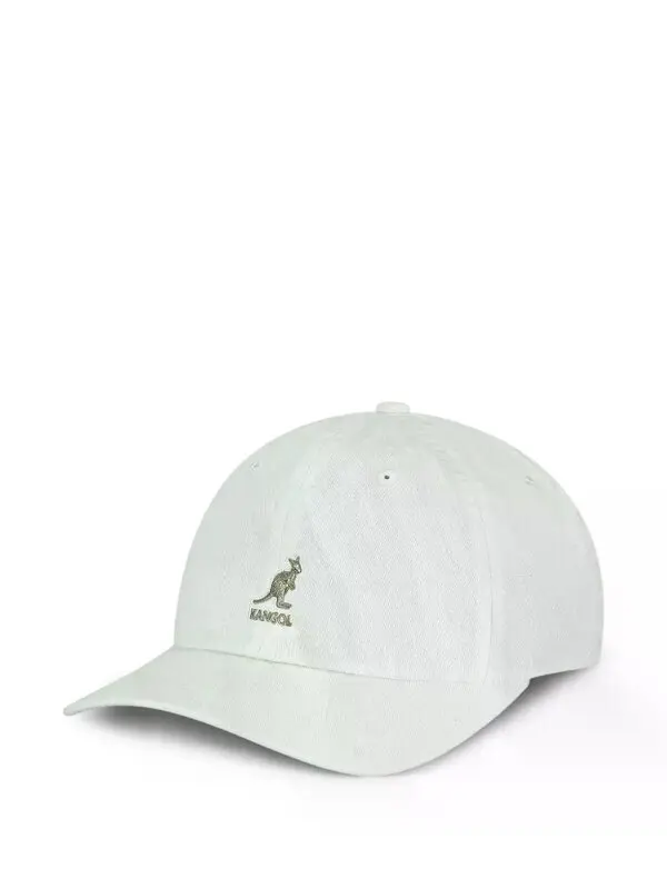 KANGOL Washed Baseball Cap With Logo Embroidery - White