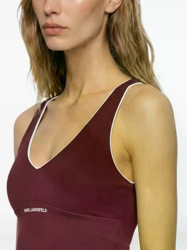 Karl Lagerfeld Contrast Piping Athleisure Tank Top