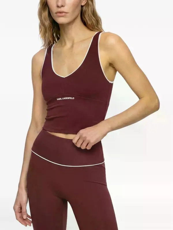 Karl Lagerfeld Contrast Piping Athleisure Tank Top
