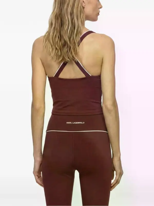Karl Lagerfeld Contrast Piping Athleisure Tank Top