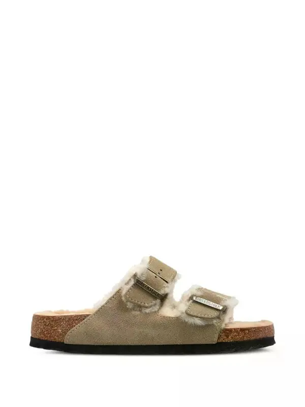 BIRKENSTOCK Arizona Shearling Sandals - Neutrals