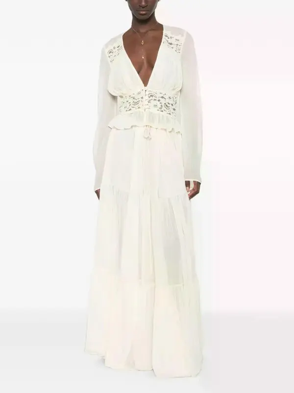 Arcina Ori Alessandra Tiered Maxi Skirt - Neutrals