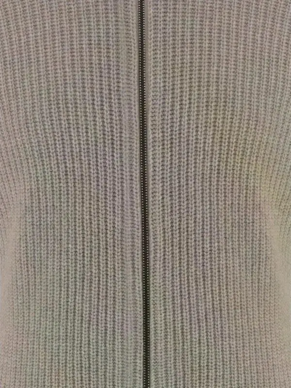 Tagliatore Ribbed-knit Zip-up Sweater