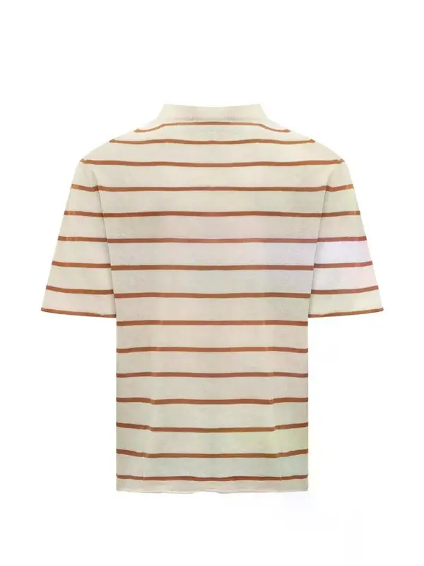 AMARANTO Striped Short-sleeve Sweater