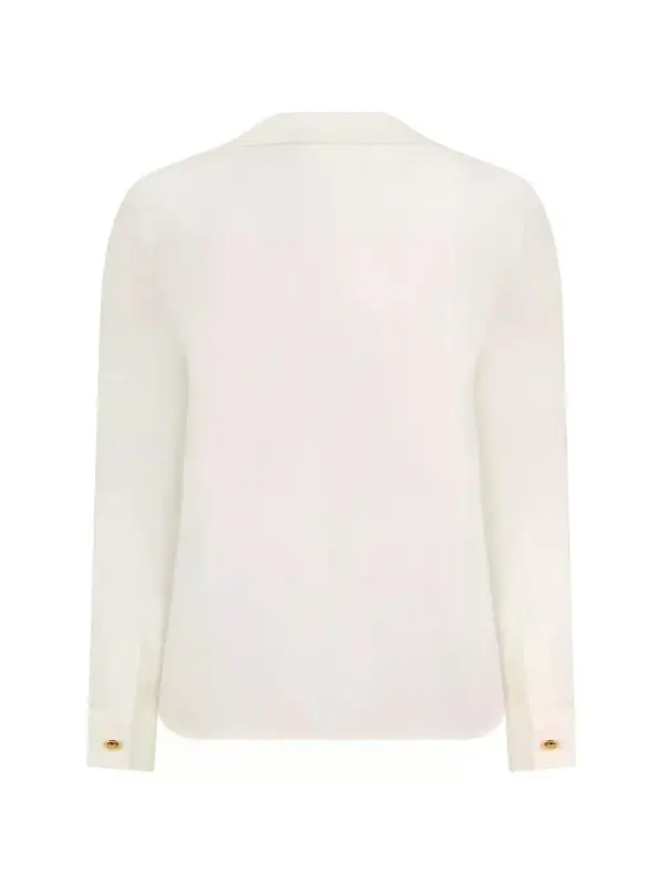 Max Mara Aia Gold-tone Button Silk Blouse