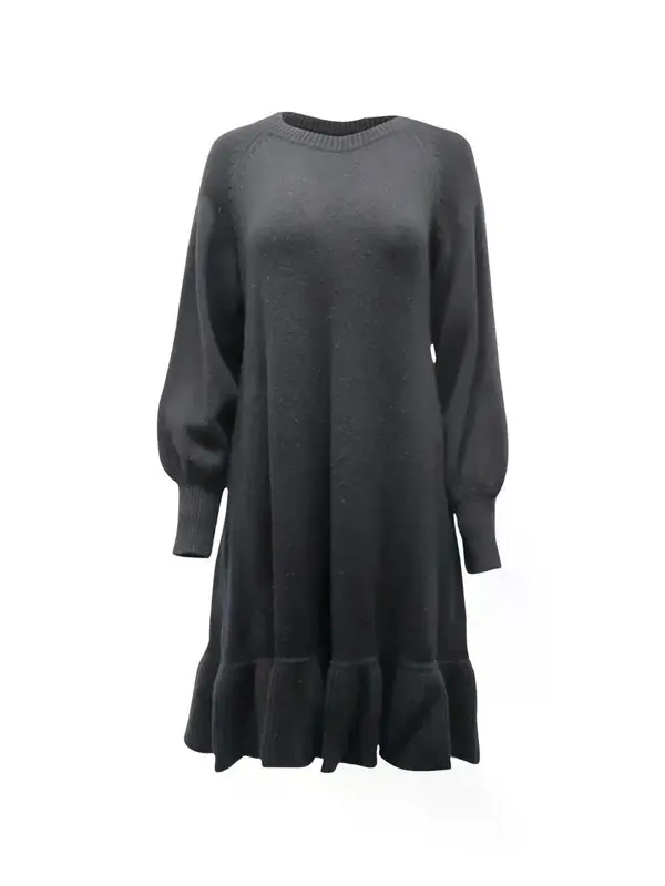 Co Bishop-sleeve Knitted Wool Dress