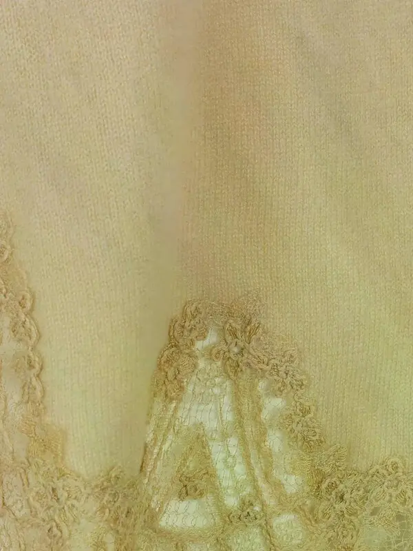 Ermanno Scervino Lace-trimmed Cashmere Sweater