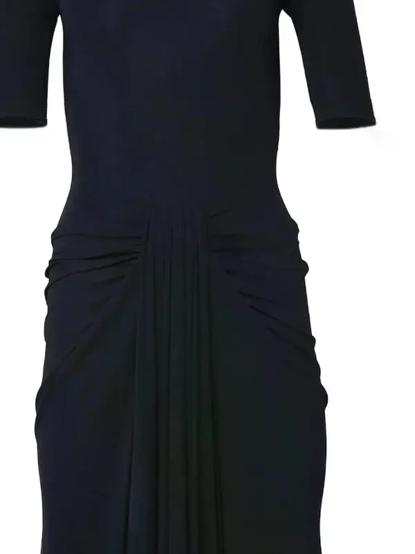 Burc Akyol Jersey High Neck Dress With Draped Detailing