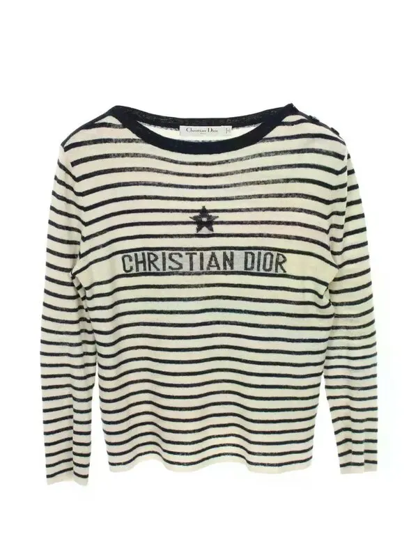 Dior Long Sleeve Knitted T-shirt - Neutrals