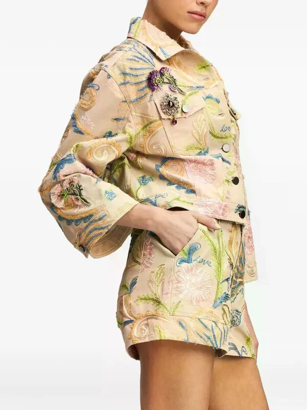 Cinq À Sept Addie Cropped Embroidered Jacket