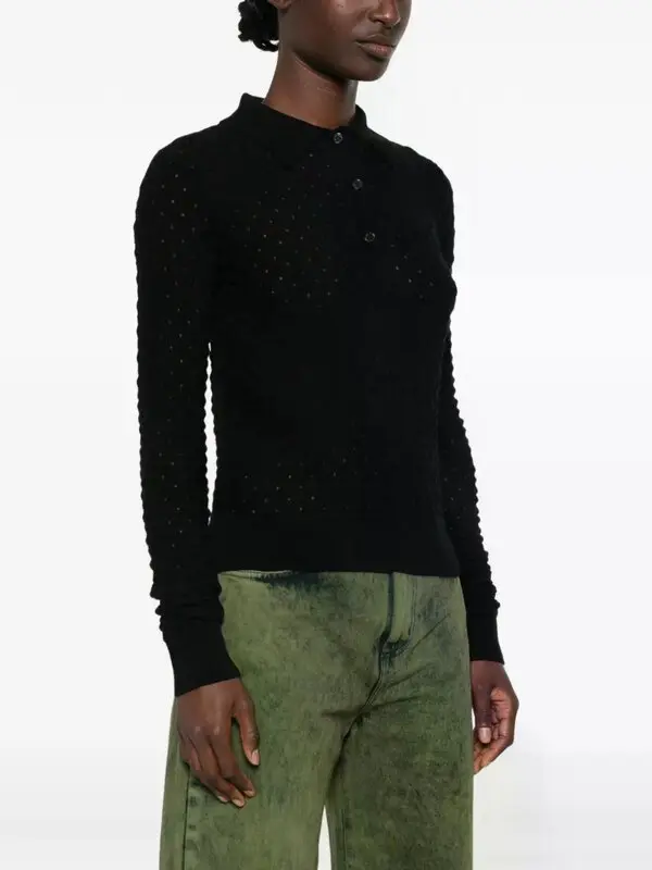 Missoni Pointelle Knit Long-sleeve Polo Shirt
