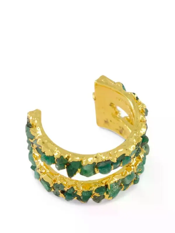 FENOMENA Emerald Ear Cuff - Gold
