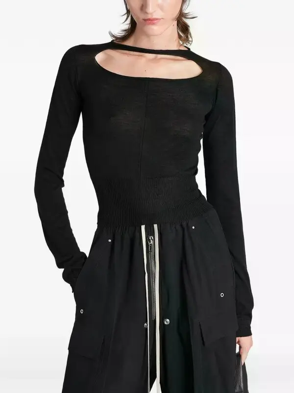 Rick Owens Cut-out Ribbed-trim Top