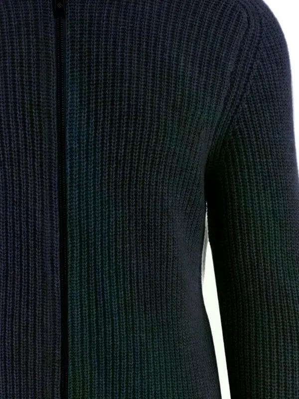 Tagliatore Ribbed-knit Zip-up Sweater
