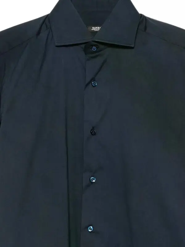 BARBA NAPOLI Point-collar Button-down Shirt - Blue