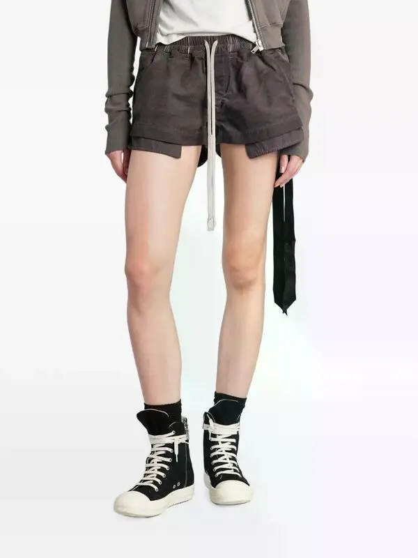 Rick Owens Fog Drawstring-waist Layered Shorts - Grey