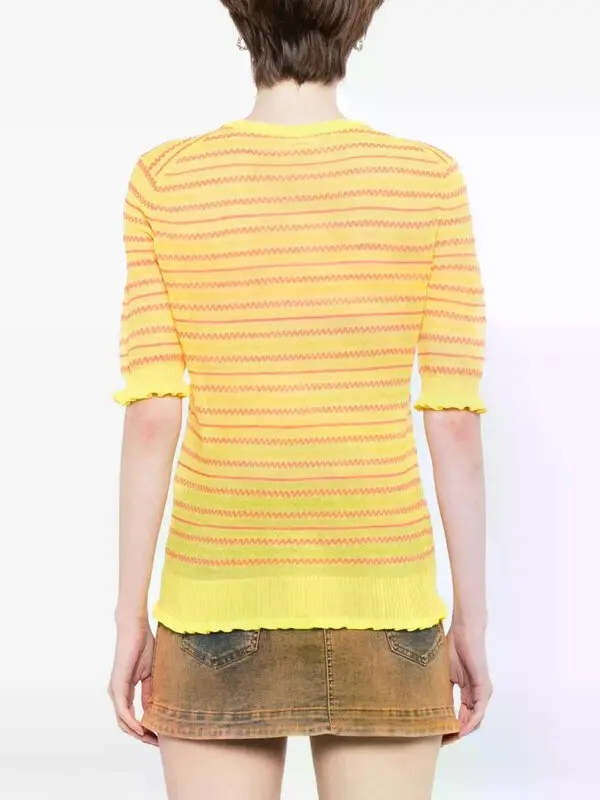JW Anderson Striped Ruffle-trim Top