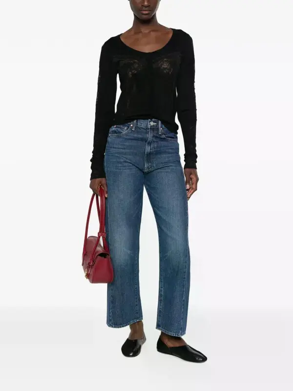 Pinko Lace-panelled Wool Button-up Sweater