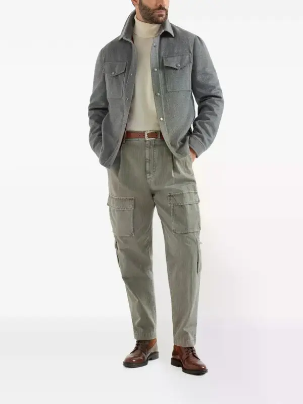 Brunello Cucinelli Lightweight Virgin Wool Cloth Shirt-style Outerwear Jacket