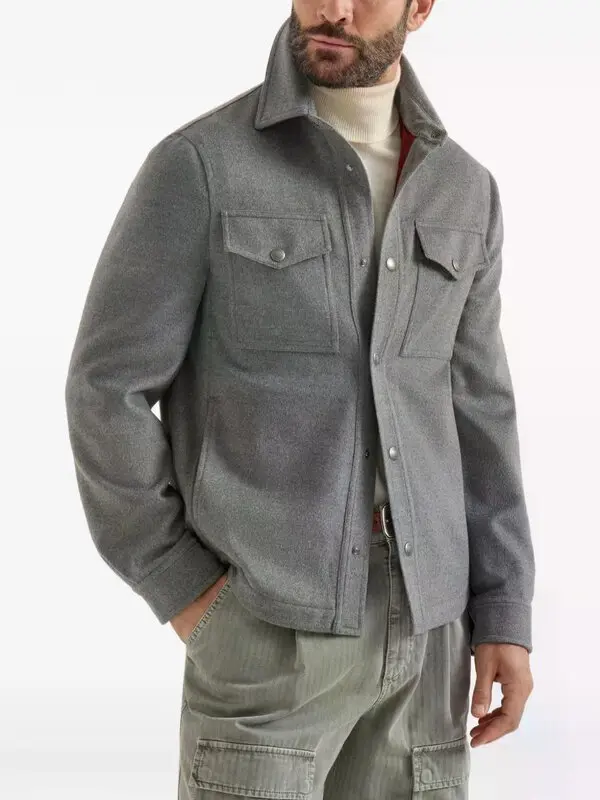 Brunello Cucinelli Lightweight Virgin Wool Cloth Shirt-style Outerwear Jacket