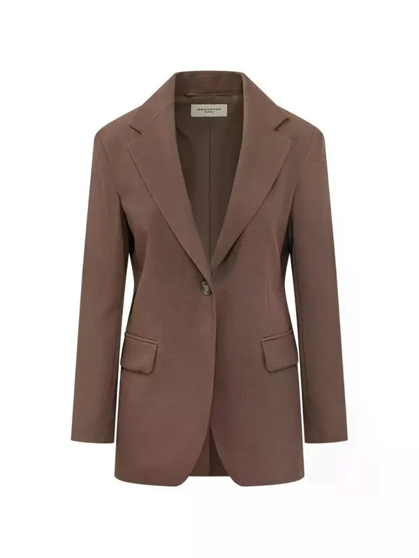 Max Mara Single-breasted Woollen Cloth Blazer - Brown