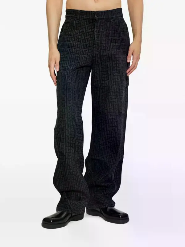 Balmain Monogram-print Jeans
