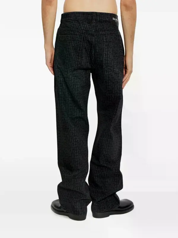 Balmain Monogram-print Jeans