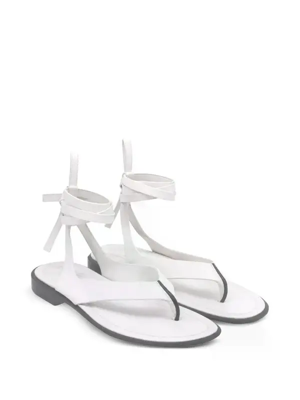 TOD'S Tie-up Thong Leather Sandals - White