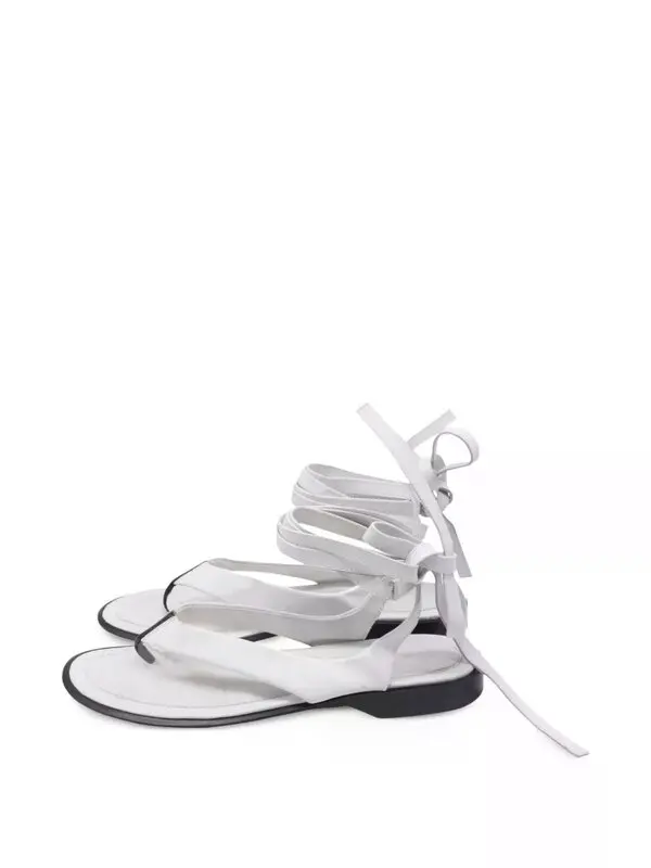 TOD'S Leather Thong Sandals With Wraparound Ankle Ties