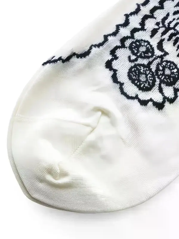 ANTIPAST Floral Intarsia Ruffled Socks