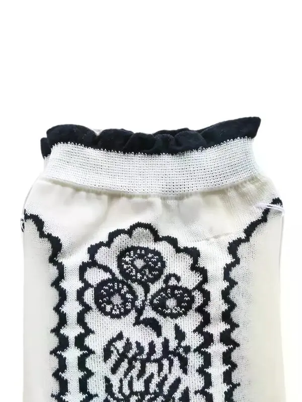 ANTIPAST Floral Intarsia Ruffled Socks